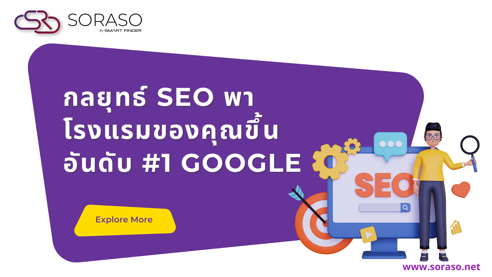 กลยุทธ์ SEO พาโรงแรมของคุณขึ้นอันดับ #1 Google | Soraso